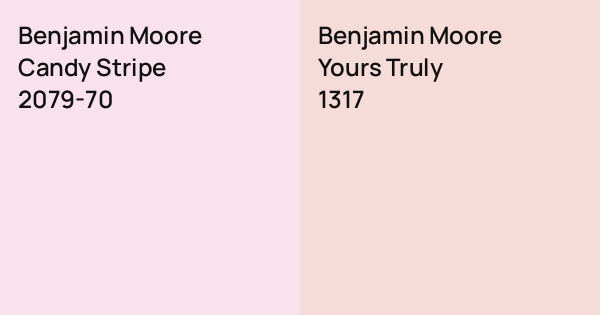 Benjamin Moore Candy Stripe vs. Benjamin Moore Yours Truly comparison