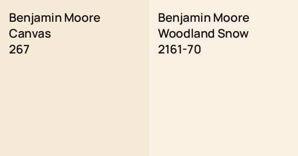 Benjamin Moore Canvas vs. Benjamin Moore Woodland Snow comparison