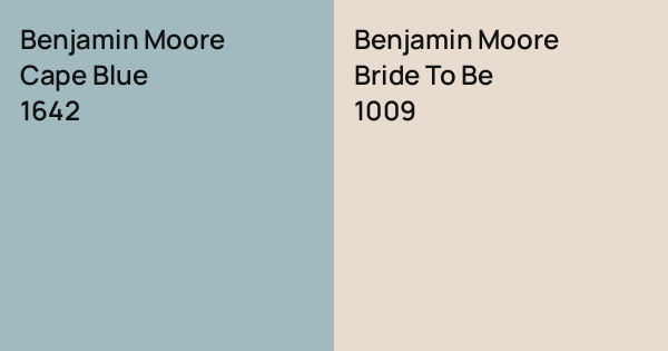 Benjamin Moore Cape Blue vs. Benjamin Moore Bride To Be comparison