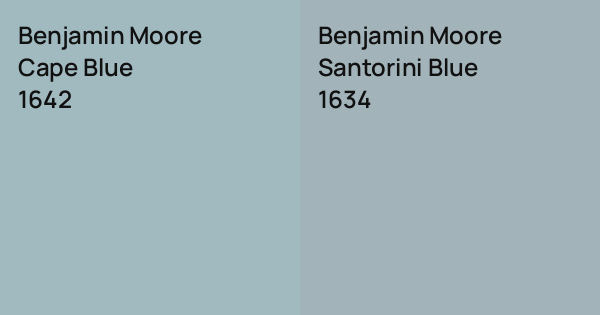 Benjamin Moore Cape Blue vs. Benjamin Moore Santorini Blue comparison
