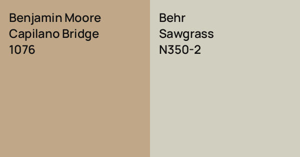 Benjamin Moore Capilano Bridge vs. Behr Sawgrass comparison