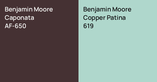 Benjamin Moore Caponata vs. Benjamin Moore Copper Patina comparison