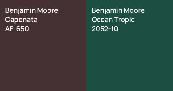 Benjamin Moore Caponata vs. Benjamin Moore Ocean Tropic comparison