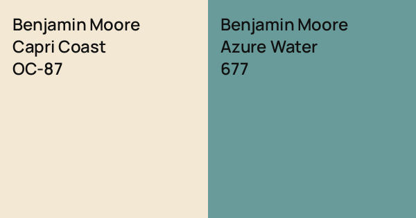 Benjamin Moore Capri Coast vs. Benjamin Moore Azure Water comparison