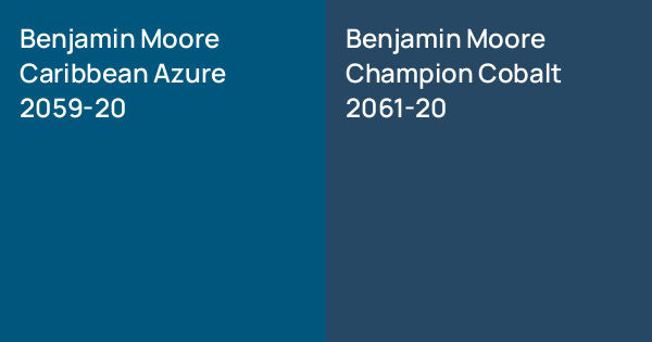 Benjamin Moore Caribbean Azure vs. Benjamin Moore Champion Cobalt comparison