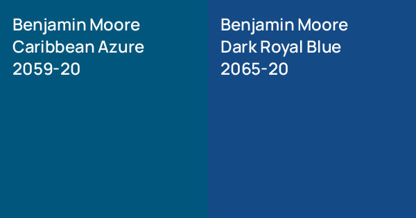 Benjamin Moore Caribbean Azure vs. Benjamin Moore Dark Royal Blue ...