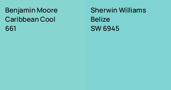 Benjamin Moore Caribbean Cool vs. Sherwin Williams Belize comparison