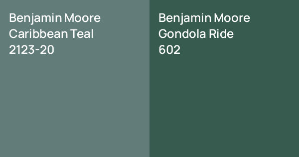 Benjamin Moore Caribbean Teal vs. Benjamin Moore Gondola Ride comparison