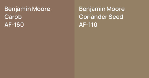 Benjamin Moore Carob vs. Benjamin Moore Coriander Seed comparison