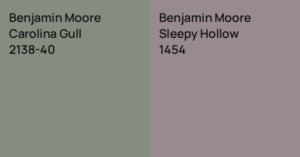 Benjamin Moore Carolina Gull vs. Benjamin Moore Sleepy Hollow comparison