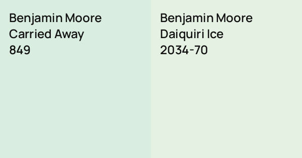 Benjamin Moore Carried Away vs. Benjamin Moore Daiquiri Ice comparison