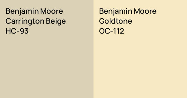 Benjamin Moore Carrington Beige Vs Benjamin Moore Goldtone Comparison