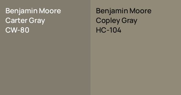 Benjamin Moore Carter Gray vs. Benjamin Moore Copley Gray comparison