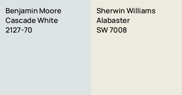 Benjamin Moore Cascade White vs. Sherwin Williams Alabaster comparison