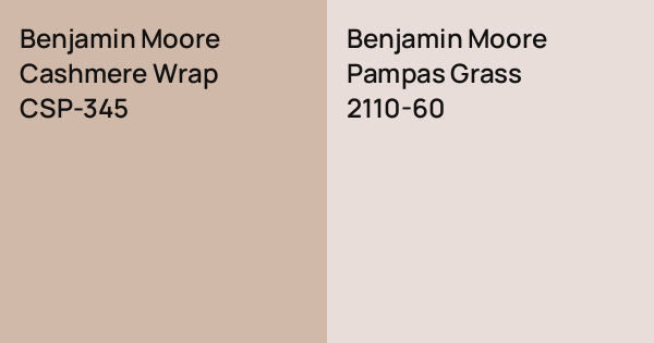 Benjamin Moore Cashmere Wrap vs. Benjamin Moore Pampas Grass comparison