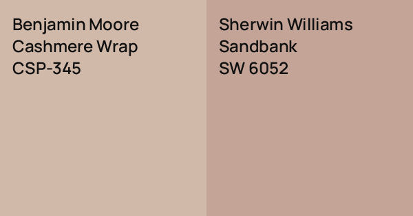Benjamin Moore Cashmere Wrap vs. Sherwin Williams Sandbank comparison