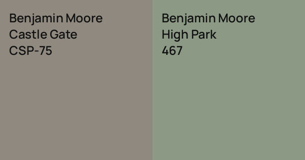 Benjamin Moore Castle Gate vs. Benjamin Moore High Park comparison