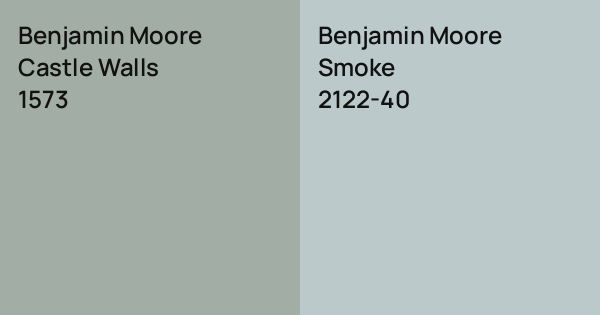 Benjamin Moore Castle Walls vs. Benjamin Moore Smoke comparison