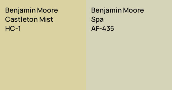 Benjamin Moore Castleton Mist vs. Benjamin Moore Spa comparison