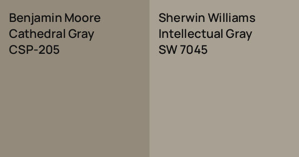 Benjamin Moore Cathedral Gray vs. Sherwin Williams Intellectual Gray ...