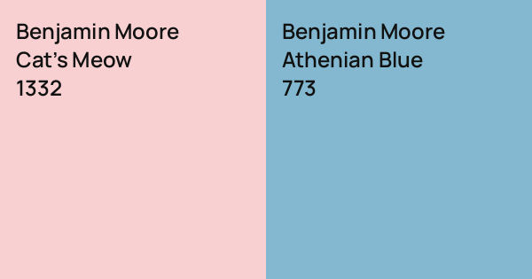 Benjamin Moore Cat's Meow vs. Benjamin Moore Athenian Blue comparison
