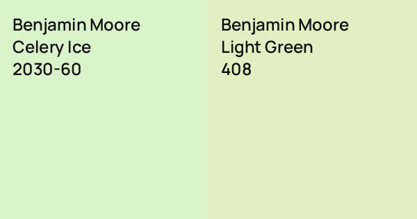 Benjamin Moore Celery Ice vs. Benjamin Moore Light Green comparison