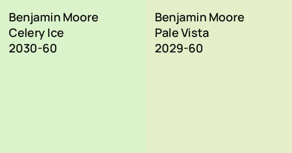 Benjamin Moore Celery Ice vs. Benjamin Moore Pale Vista comparison