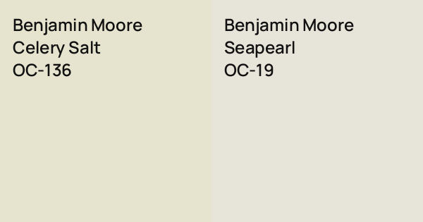 Benjamin Moore Celery Salt vs. Benjamin Moore Seapearl comparison
