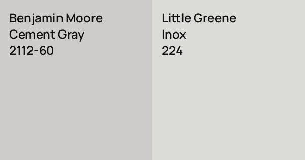 Benjamin Moore Cement Gray vs. Little Greene Inox comparison