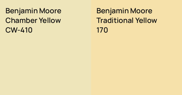 Benjamin Moore Chamber Yellow vs. Benjamin Moore Traditional Yellow ...