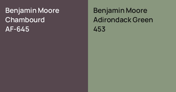 Benjamin Moore Chambourd vs. Benjamin Moore Adirondack Green comparison