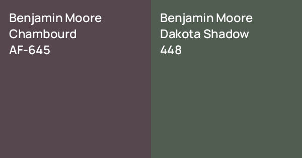 Benjamin Moore Chambourd vs. Benjamin Moore Dakota Shadow comparison