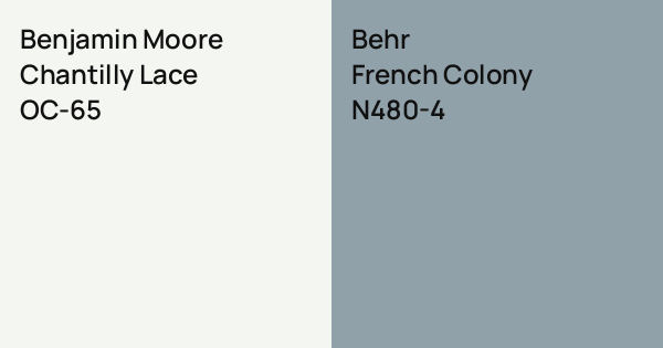 Benjamin Moore Chantilly Lace vs. Behr French Colony comparison