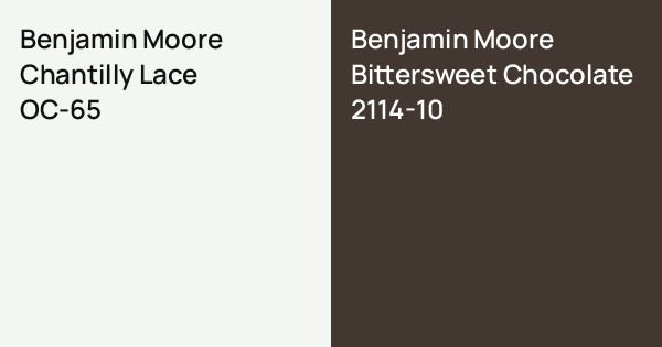 Benjamin Moore Chantilly Lace vs. Benjamin Moore Bittersweet Chocolate ...