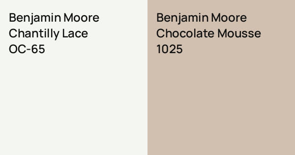 Benjamin Moore Chantilly Lace vs. Benjamin Moore Chocolate Mousse ...