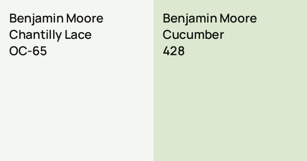 Benjamin Moore Chantilly Lace vs. Benjamin Moore Cucumber comparison