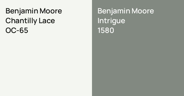 Benjamin Moore Chantilly Lace vs. Benjamin Moore Intrigue comparison