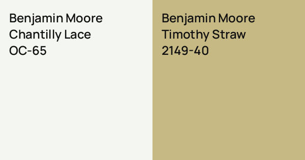 Benjamin Moore Chantilly Lace vs. Benjamin Moore Timothy Straw comparison