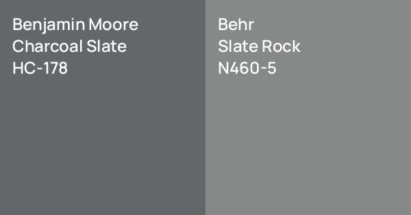 Benjamin Moore Charcoal Slate vs. Behr Slate Rock comparison