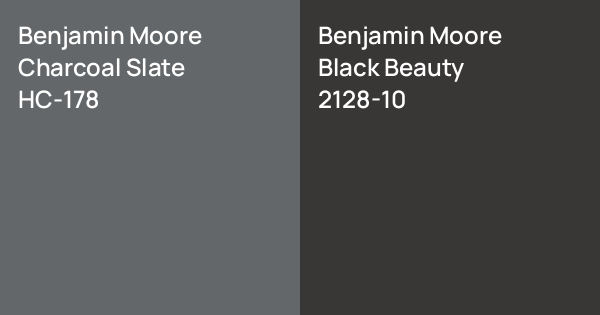 Benjamin Moore Charcoal Slate vs. Benjamin Moore Black Beauty comparison