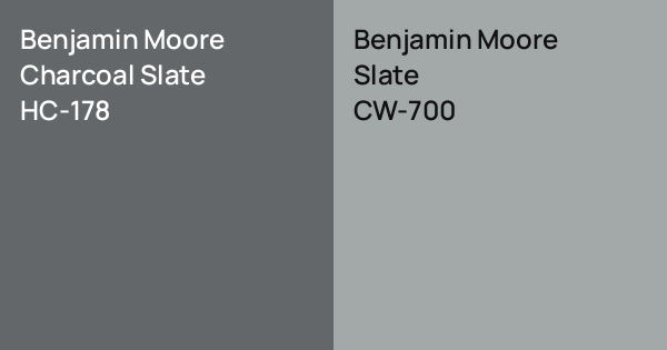 Benjamin Moore Charcoal Slate vs. Benjamin Moore Slate comparison