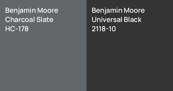 Benjamin Moore Charcoal Slate vs. Benjamin Moore Universal Black comparison