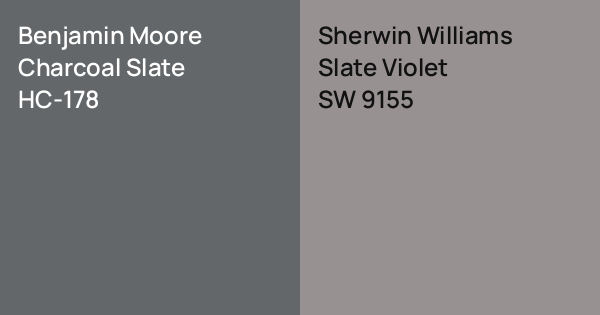 Benjamin Moore Charcoal Slate vs. Sherwin Williams Slate Violet comparison