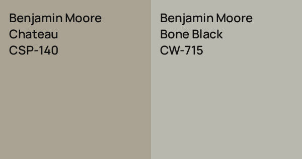 Benjamin Moore Chateau vs. Benjamin Moore Bone Black comparison