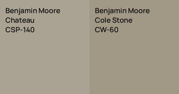 Benjamin Moore Chateau vs. Benjamin Moore Cole Stone comparison