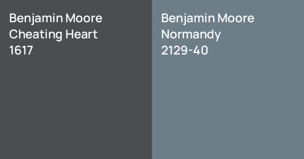 Benjamin Moore Cheating Heart vs. Benjamin Moore Normandy comparison