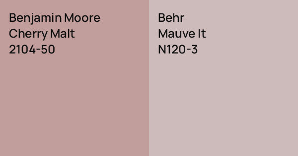 Benjamin Moore Cherry Malt vs. Behr Mauve It comparison