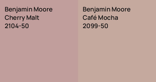 Benjamin Moore Cherry Malt vs. Benjamin Moore Café Mocha comparison