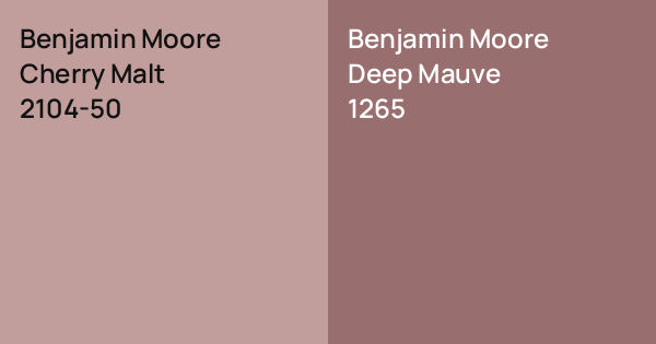 Benjamin Moore Cherry Malt vs. Benjamin Moore Deep Mauve comparison