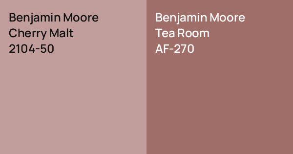 Benjamin Moore Cherry Malt vs. Benjamin Moore Tea Room comparison